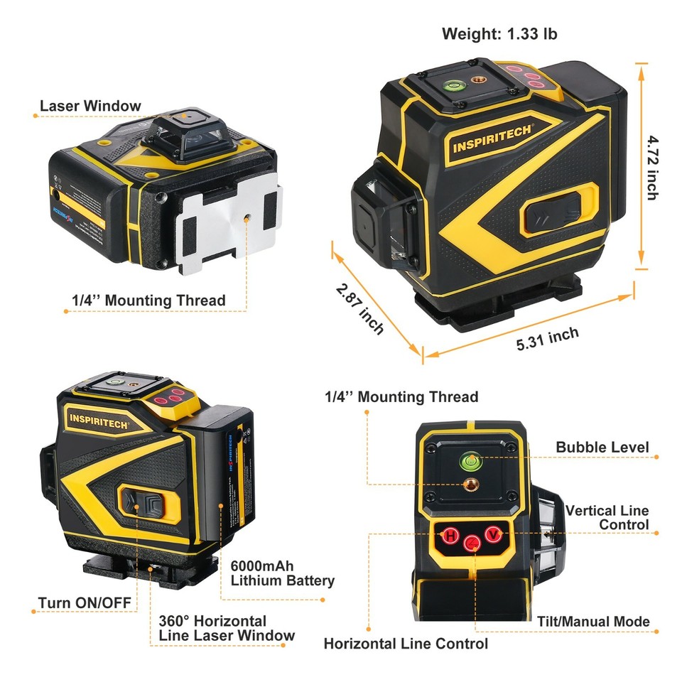 Inspiritech laser level 3x360 Tile Laser Level for tiling floor wall ...