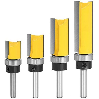 4Pcs Pattern Flush Trim Router Bit Set 1/4 Inch Shank Template Bits 1/2 ...