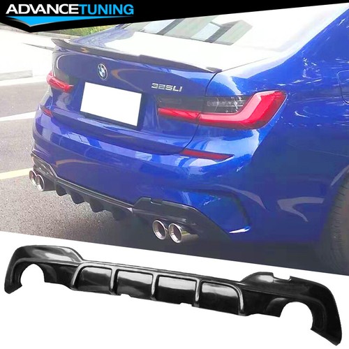 Fits 19-22 BMW G20 330i 340i M Sport Sedan Gloss Black Rear Bumper Lip ...