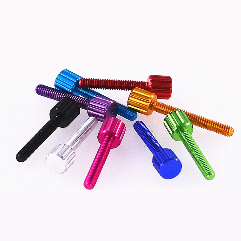 Fine Thread M2x15mm Aluminum Alloy Hand Grip Bolts Knurled Thumb Screw ...