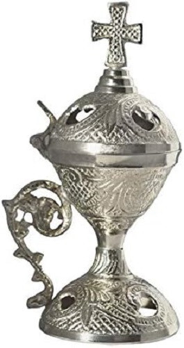 Engraved Brass Christian Orthodox Incense Burner Censer with Cross 96N ...