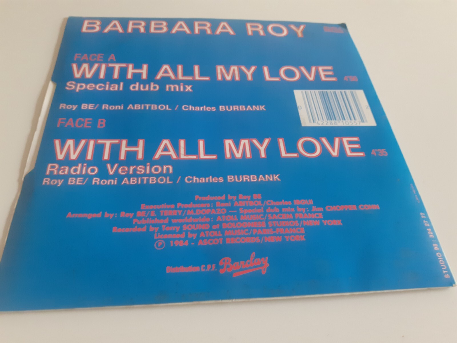 VINYLE 45 TOURS Barbara Roy – With All My Love (Special Dub Mix) / 1984 | eBay