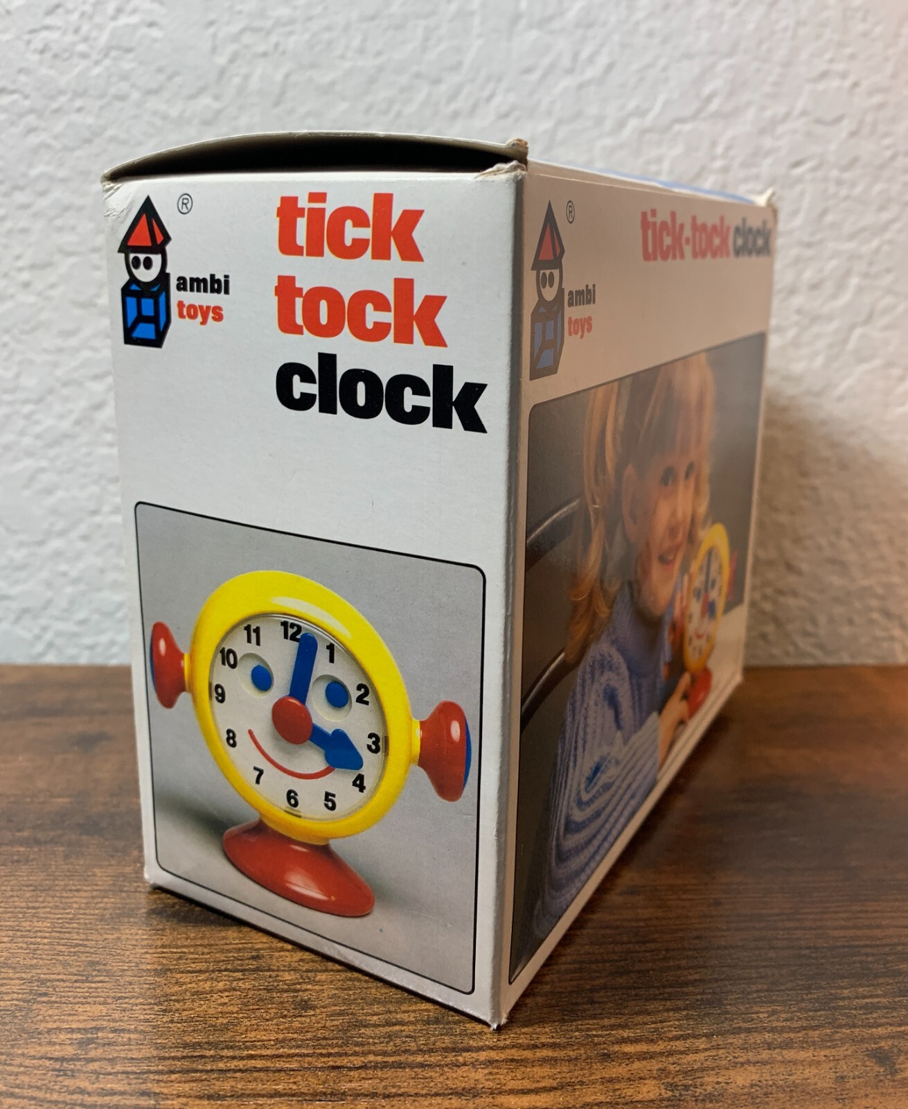 VTG Ambi Toys Tick-Tock Clock Child Development Tell Time Bell Holland ...