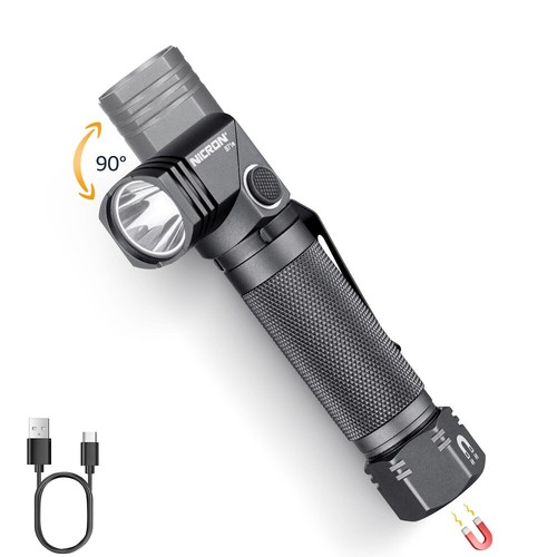 1300 Lumens 6 Modes LED 90 Degree Rechargeable Magnetic Flashlight for ...