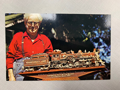 Earnest Warther Wood Carved Train Locomotive Vintage Postcard | eBay