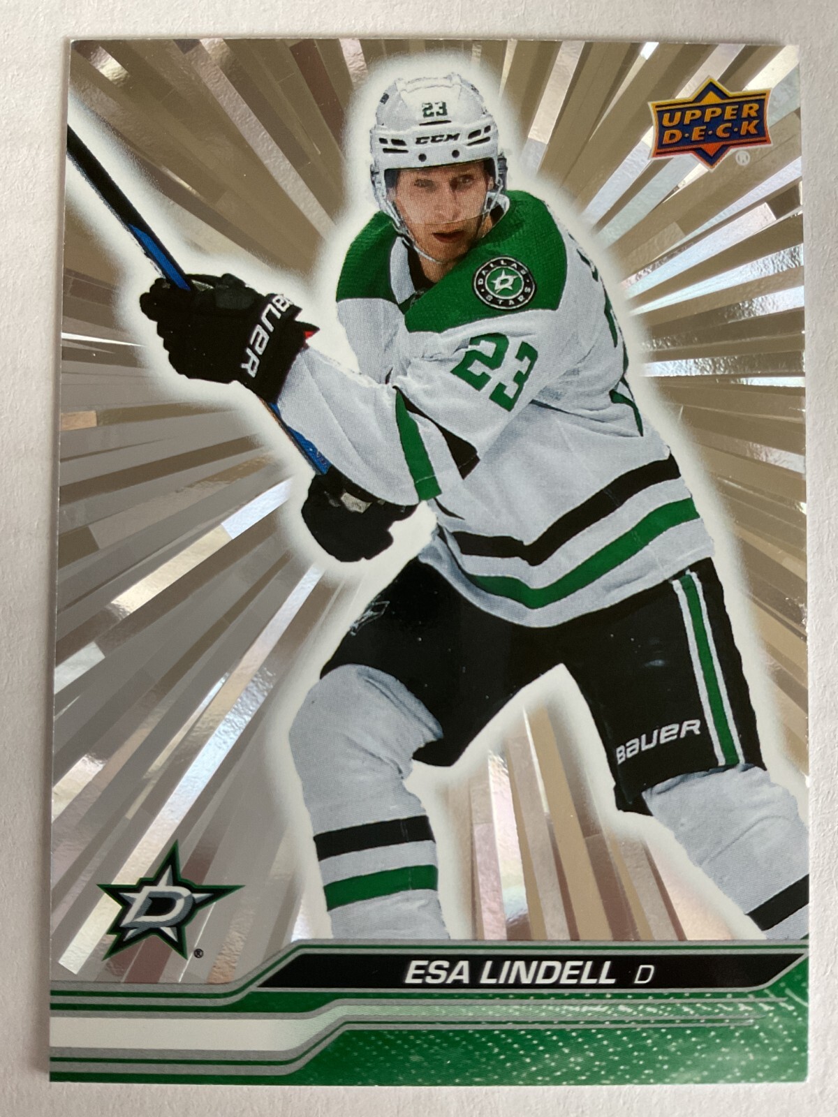 Esa Lindell 2023-24 Upper Deck Series 2 Outburst Silver Parallel Card ...