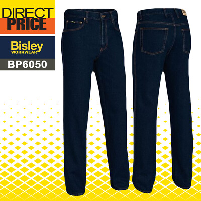 Bisley Work Denim Jeans BP6050 Rough Rider 100% Cotton YKK Zipper 5 ...