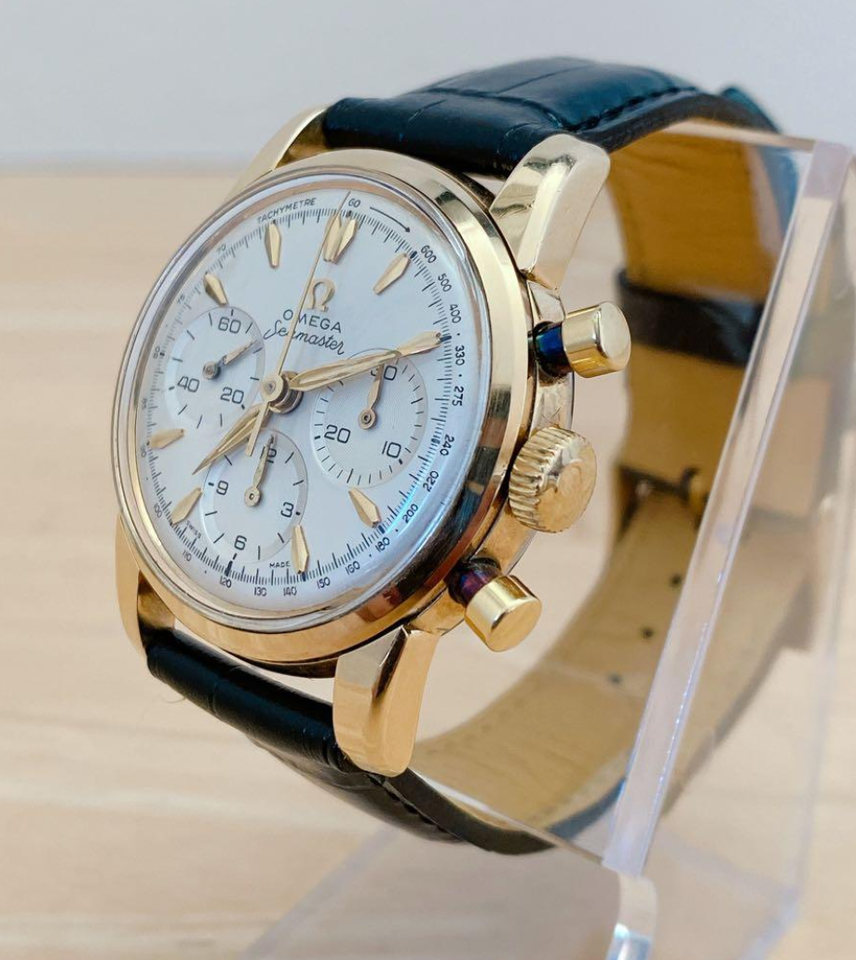 Running Omega Seamaster Vintage Chronograph Manual Wind Watch Cal 321 ...