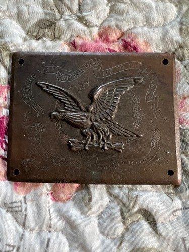 Civil War 3rd US Free Colored Troops, Box Plate with Eagle and scroll ...