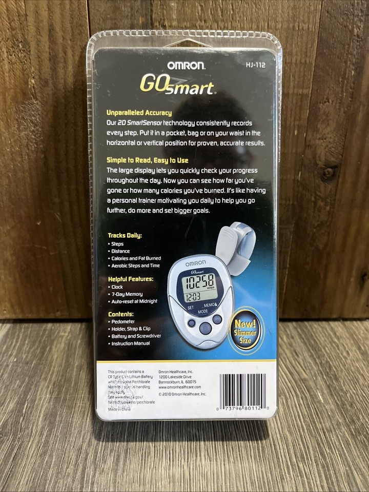 Omron HJ-112 Digital Pocket Pedometer Walking Style Clock GoSmart ...