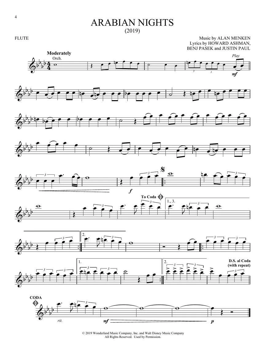 Disney Sheet Music For Flute
