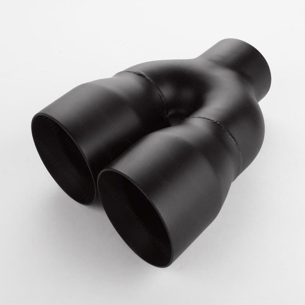 Black Quad 4" Out Exhaust Tips 3" In Staggered Slant Dual Wall ...