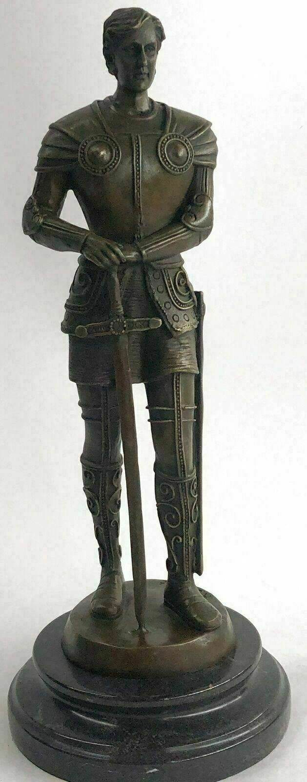 Portuguese Bronze Sculpture Knight in Armor by R. Bouillot Handcrafted ...