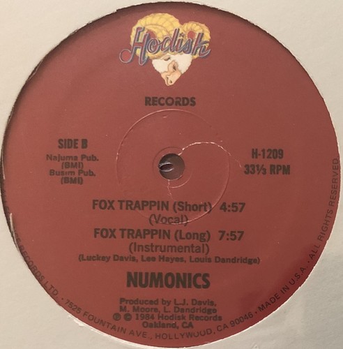 NUMONICS~FOX TRAPPIN 12" MAXI MINT SEALED! (1984) RARE ELECTRO ...