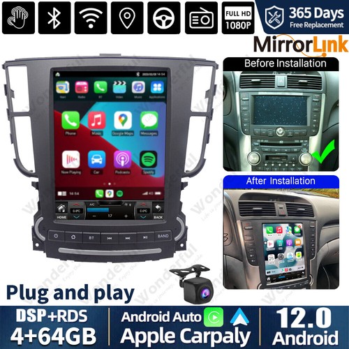 Android Tesla Style Vertical Screen Carplay Radio Stereo For Acura Tl ...