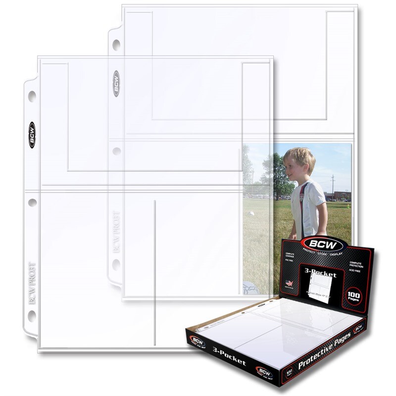 50 - 3 Pocket 4x6 Photo Postcard Page Protector by BCW Pro3t Fits 3 ...