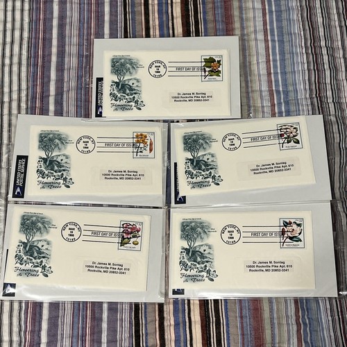 Set of 5 US Stamps Flowering Trees 3193 - 3197 - 1998 First Day Covers ...