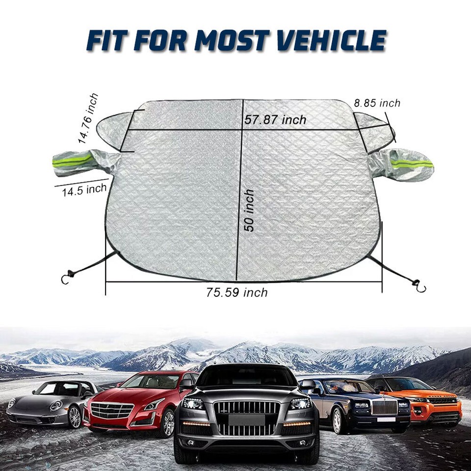 Magnetic Windshield Cover Windproof Winter Front Window Snow Frost ...
