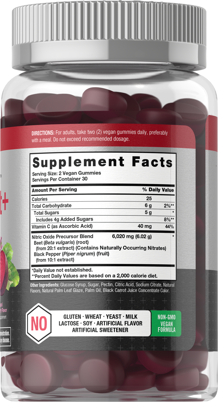 Nitric Oxide Beet Root | 60 Vegan Gummies | With Nitrates | by Horbaach ...