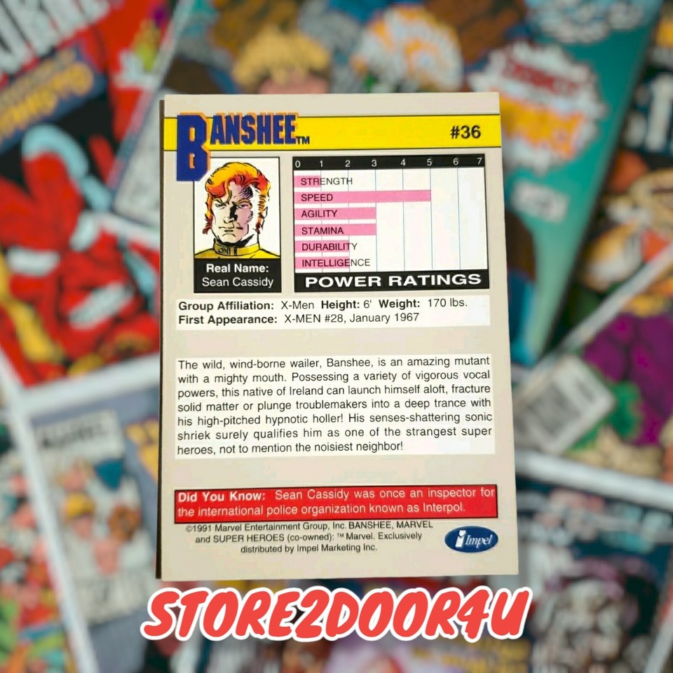 1991 Impel MARVEL Super Heroes Series 2 BASE CARD #36 BANSHEE | eBay