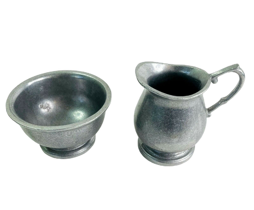 Vintage Wilton Armetale RWP Pewter Creamer & Sugar Bowl Serving Set USA ...