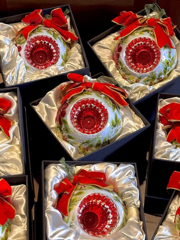 Frontgate 2018 Oversized REFLECTOR 6" Christmas Ornament Mouth Blown Glass ~ IOB | eBay