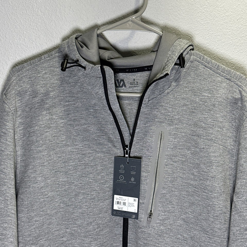 VRST Men's Pinnacle Fleece Full Zip Hoodie Gray Size Small zipper ...