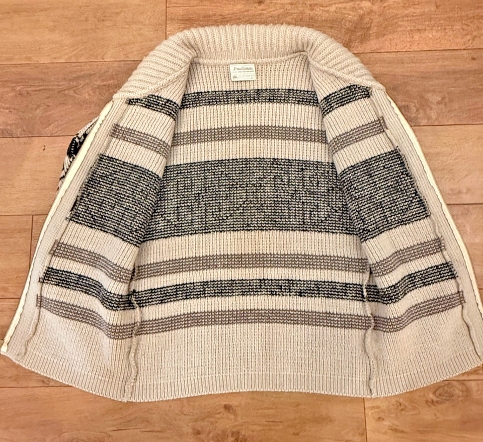 Vintage Pendleton Big Lebowski Westerly 100% Wool Cardigan Sweater Size ...