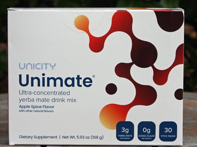 Unicity Unimate Yerba Mate APPLE SPICE Flavor, 30 Stick Packs - Exp. 08 ...