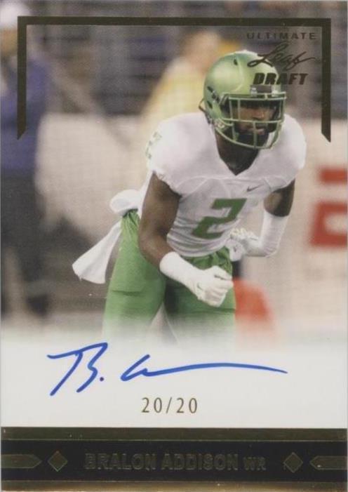 2016 Leaf Ultimate Draft - 1991 Leaf Rookie Autograph Bralon Addison # ...