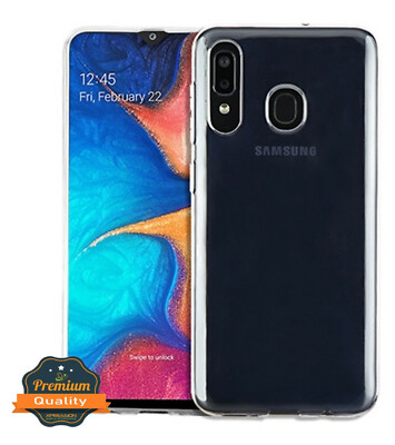 Samsung Galaxy A20 Clear Hybrid Rubber Silicone TPU Protective Case ...