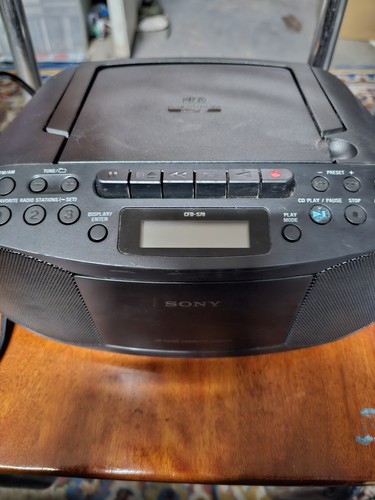 Sony CFD-S70 Portable CD/CDR-W(MP3) Cassette Radio Boombox Black w/Cord ...