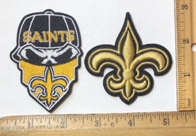 Lot Of 2 New Orleans Saints Gold Logo Iron On Patch NFL Football Masked ...