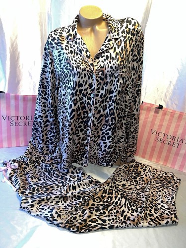 Victoria's Secret Satin Pajama Set Cheetah Print XXL Beautiful | eBay