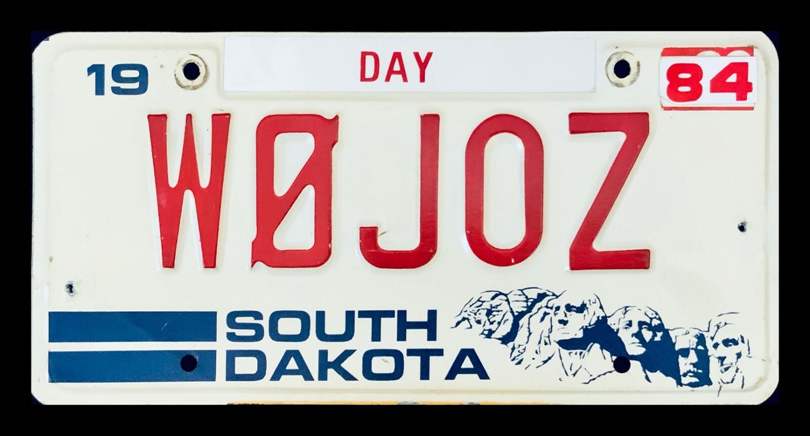 SOUTH DAKOTA AMATUER HAM RADIO OPERATOR LICENSE PLATE " W0JOZ " SD 84 ...