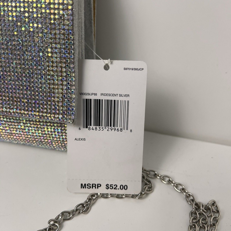 Gunne Sax Jessica McClintock Silver Embellished Evening Bag Clutch ...