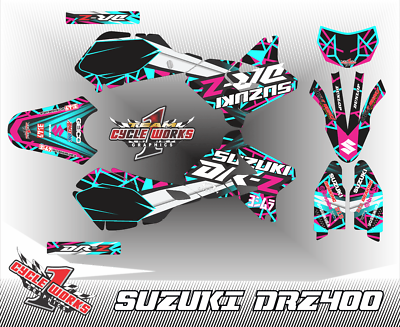 Suzuki DRZ400 DRZ 400 Supermoto SEMI CUSTOM GRAPHICS KIT Iced | eBay