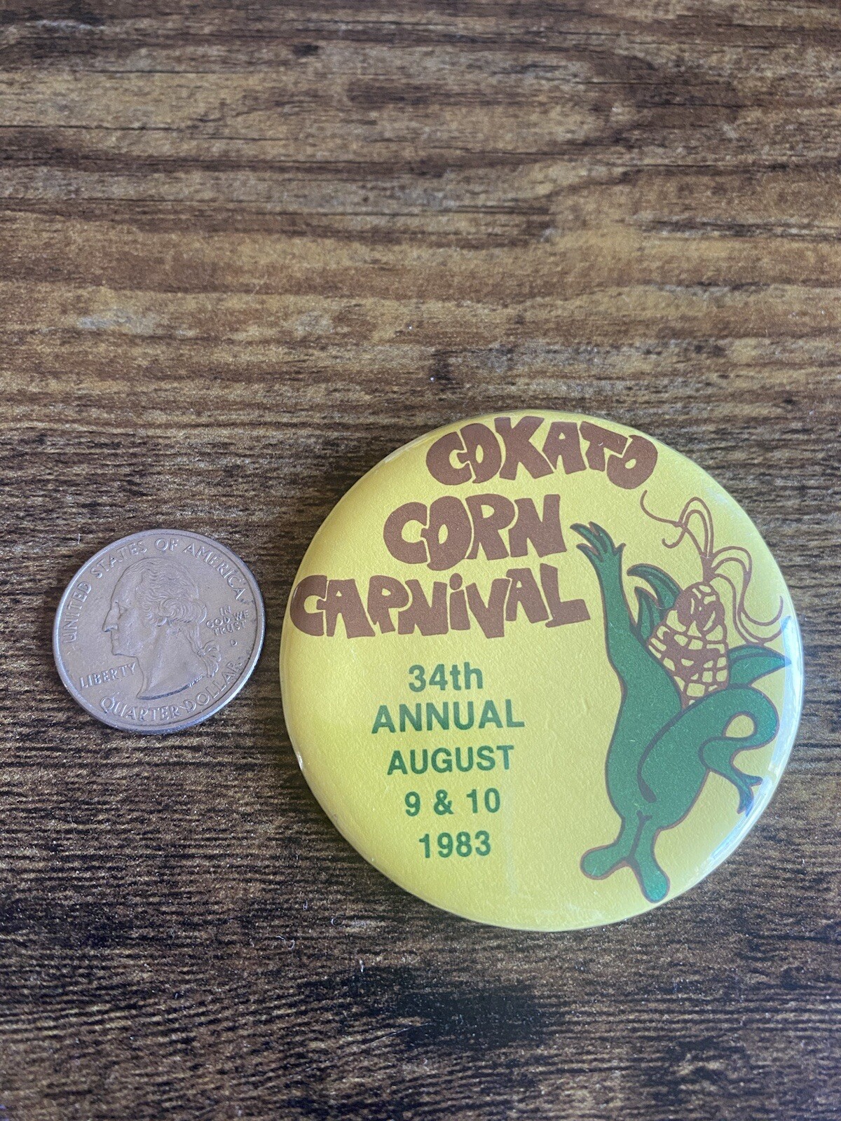 Vintage 1983 34th Annual Cokato Corn Carnival Pin Classic Button Lapel ...