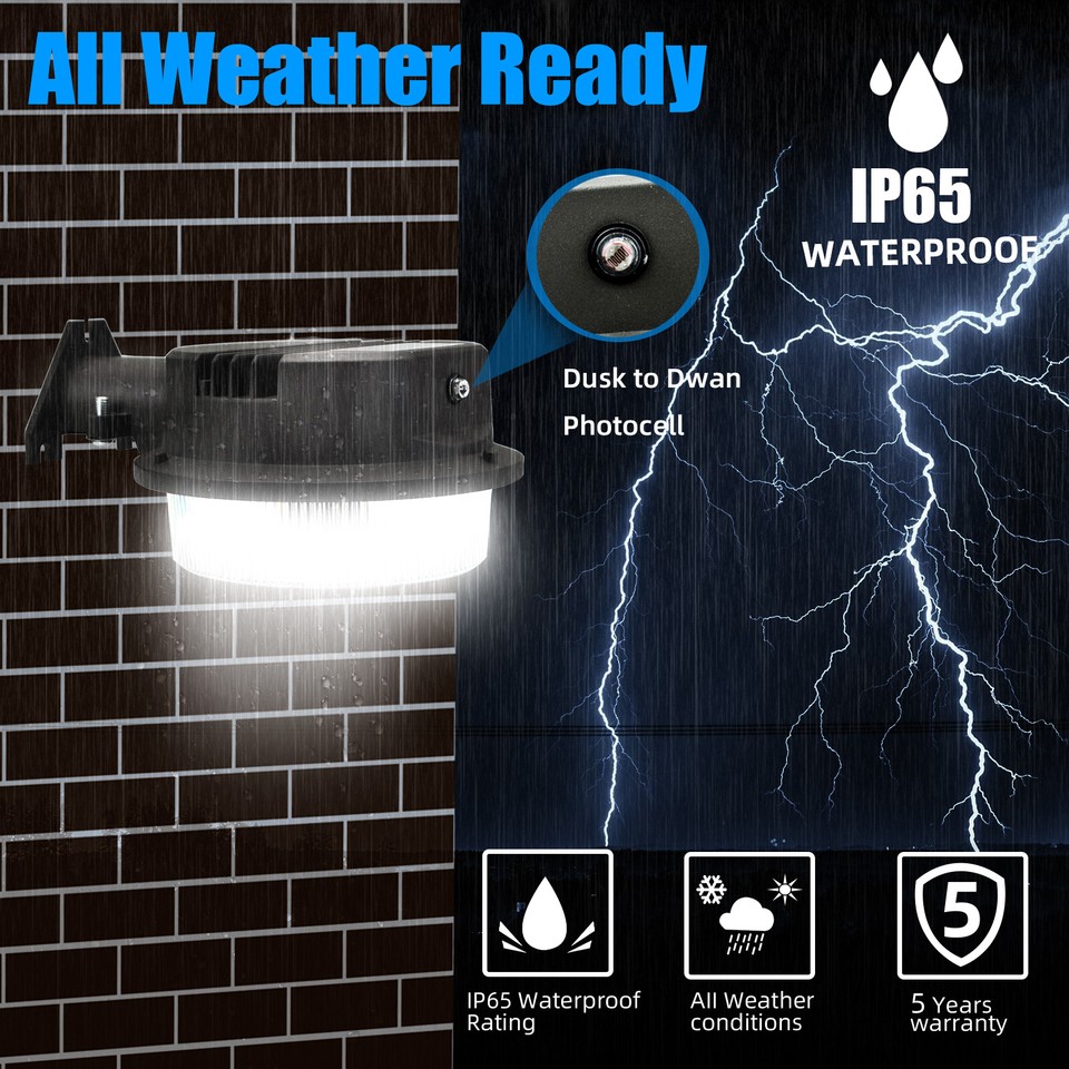 Outdoor LED Light Photocell Dawn-Dusk Auto Barn Lights Waterproof Yard ...