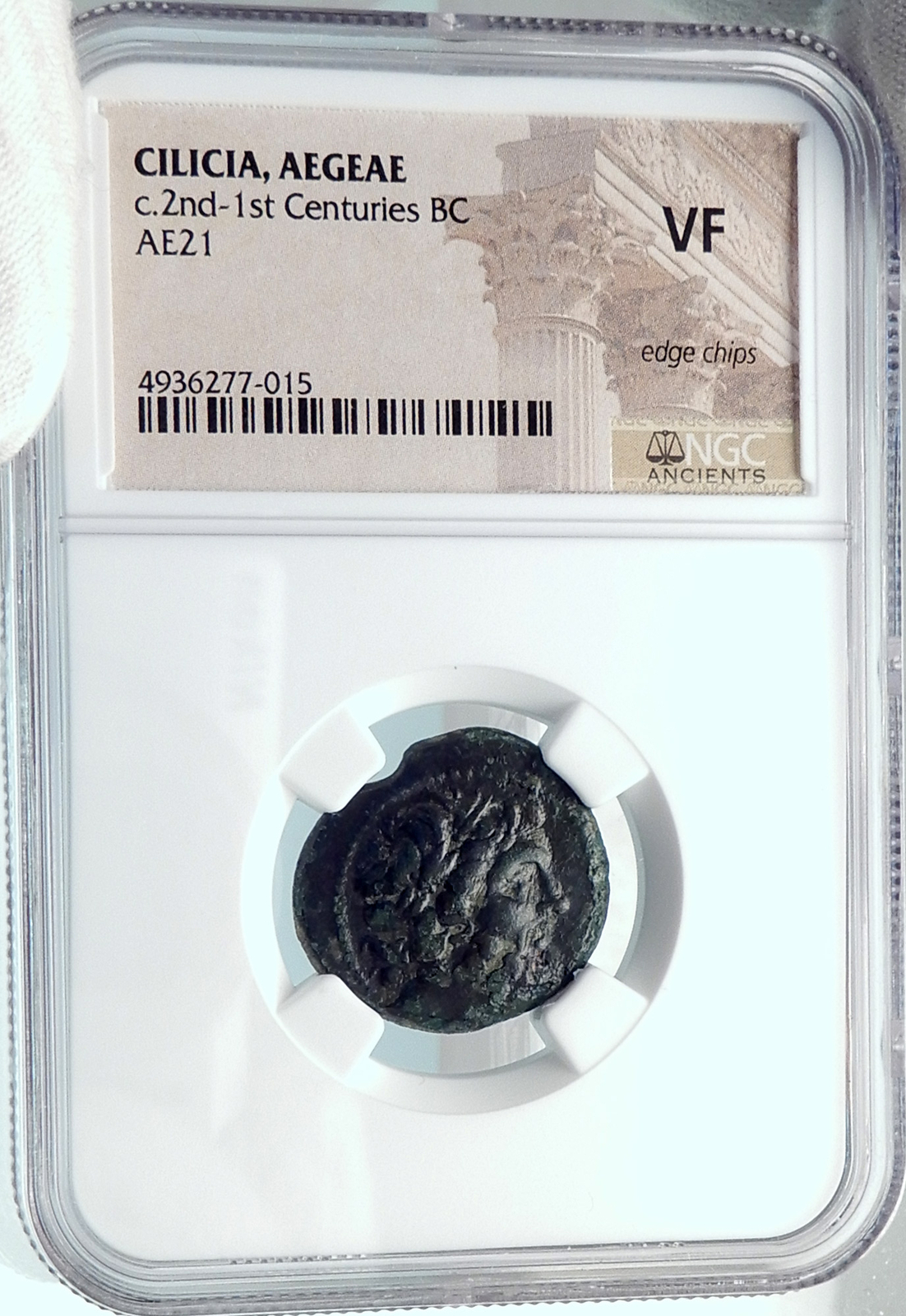 AIGEAI in CILICIA Authentic Ancient 2-1CenBC Greek Coin ZEUS ATHENA NGC ...