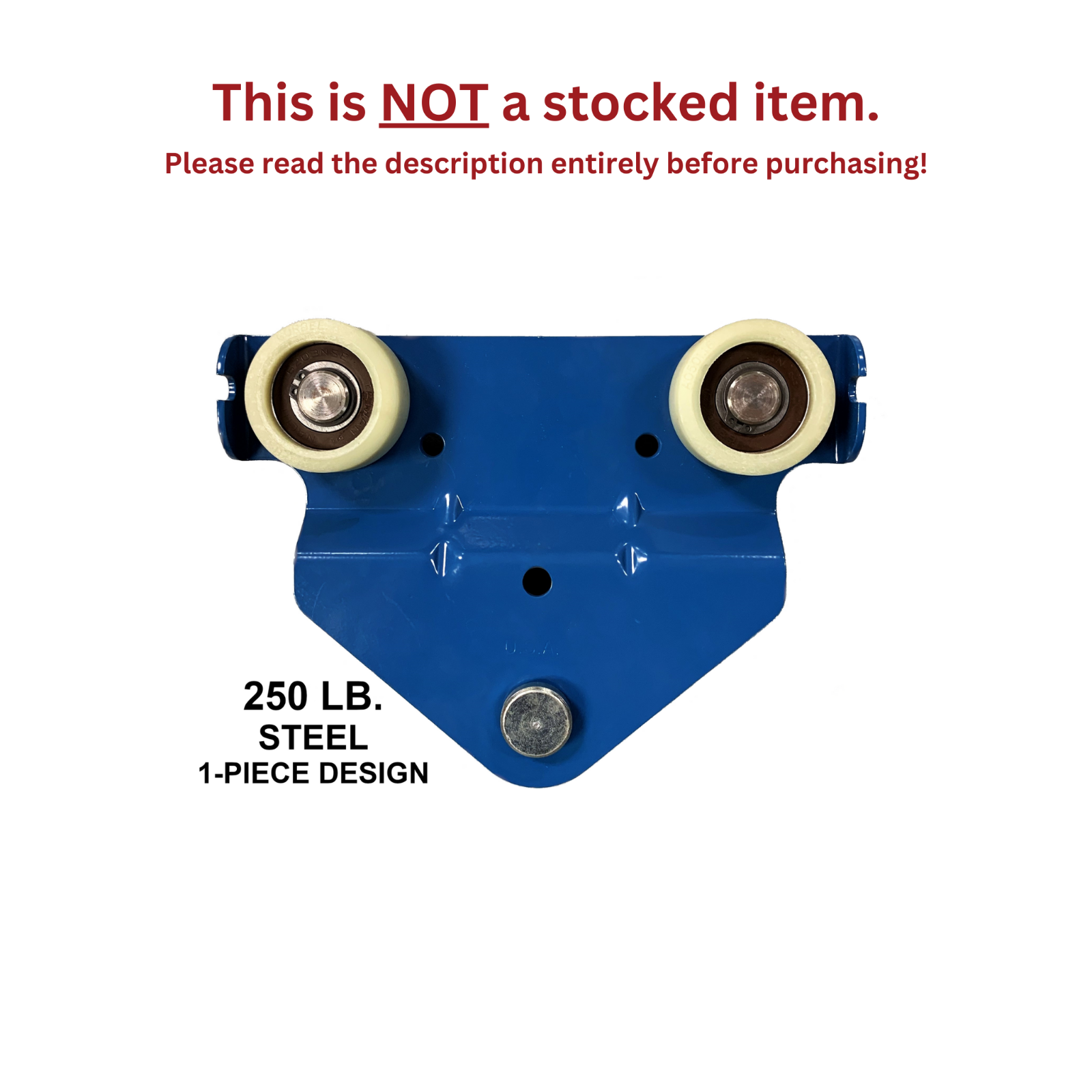 GORBEL ENCLOSED TRACK TROLLEY - STEEL - 250 LB - 1 PIECE DESIGN | eBay