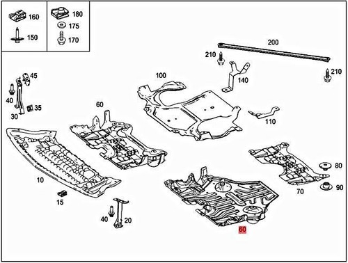 Genuine MERCEDES A207 C204 C207 C218 S204 Cover engine comp. Lower ...