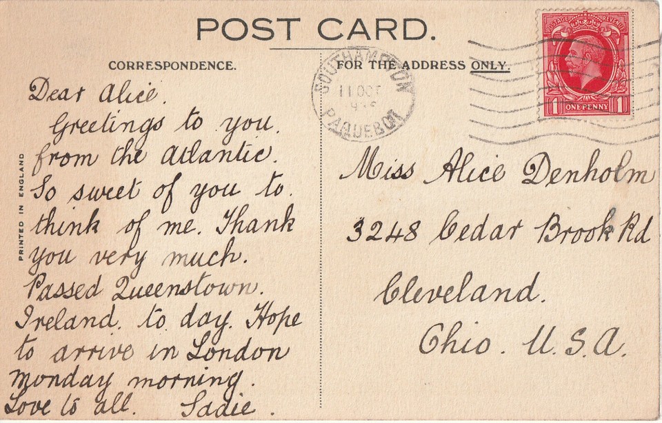 1939 AD POSTCARD CUNARD WHITE STAR HMS GEORGIC CRUISE SHIP | eBay