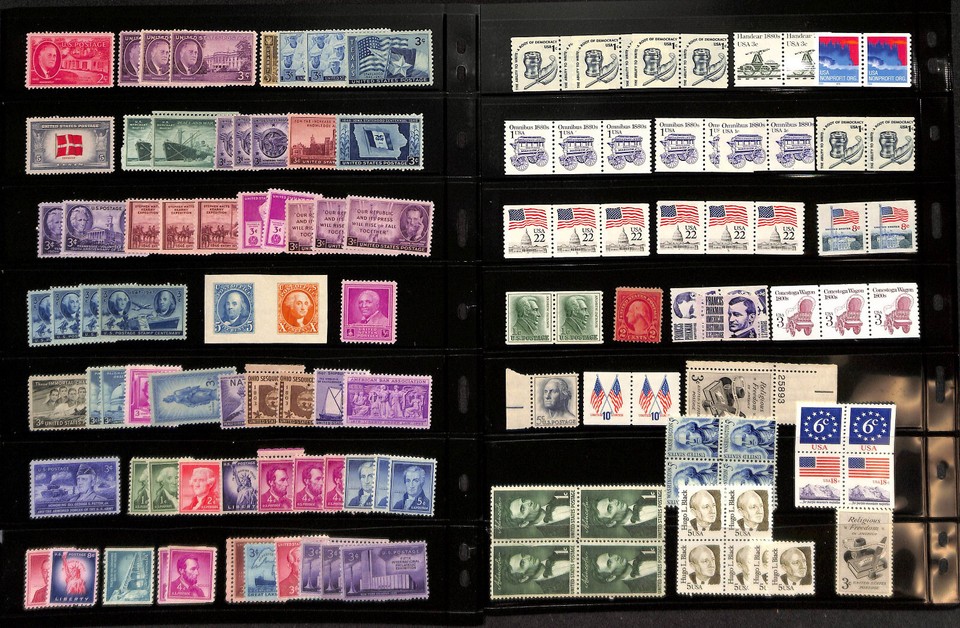 United States Stamp Collection, Mint NH Lot on 11 Stock Pages (DE) | eBay