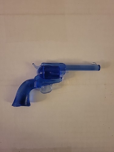 Blue Vaseline glass Colt Revolver pistol uranium single action army gun ...