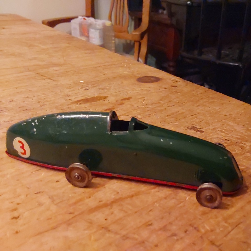 Vintage 1950's TRI-ANG MINIC TOYS Green Tinplate Clockwork Toy Racing ...