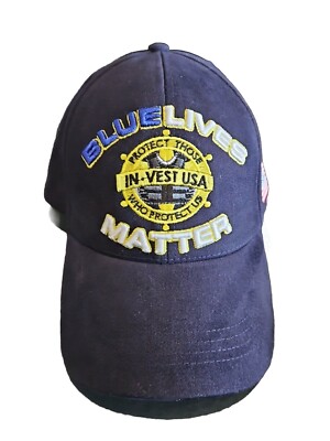 BLUE LIVES MATTER USA FLAG ADJUSTABLE HAT CAP EXCELLENT CONDITION | eBay