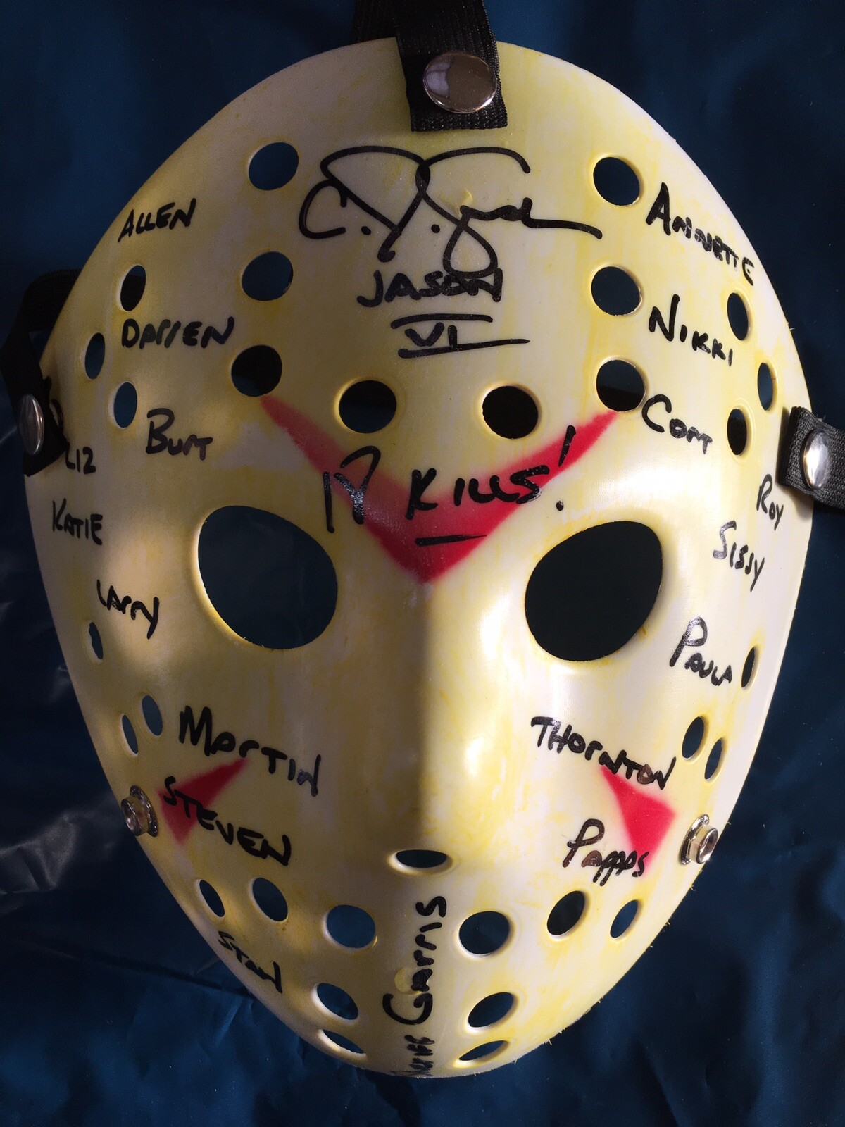CJ Graham Signed Jason Voorhees Mask W/ Victims Listed. Friday the 13th ...