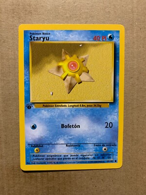 1st Edition SPANISH Staryu 65/102 Base Set - Common Pokemon Card - NM ...