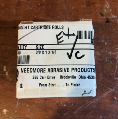 NEEDMORE ABRASIVE CARTRIDGE ROLLS 3/8 X 1 X 1/8" 60 GRIT AO 100 QTY | eBay